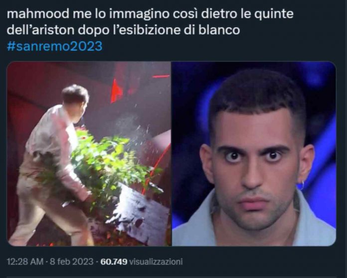 Mahmood, la reazione dopo il caos di Blanco: l’ironia del web
